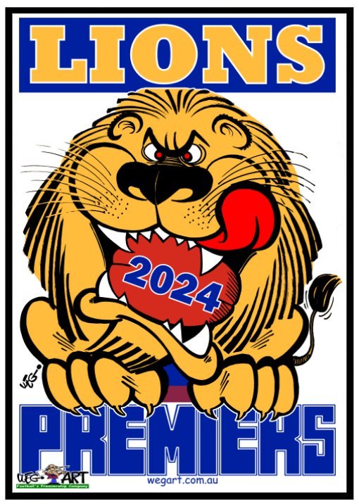 2024 Lions WEG Prem Poster Includes Postage, WegArt
